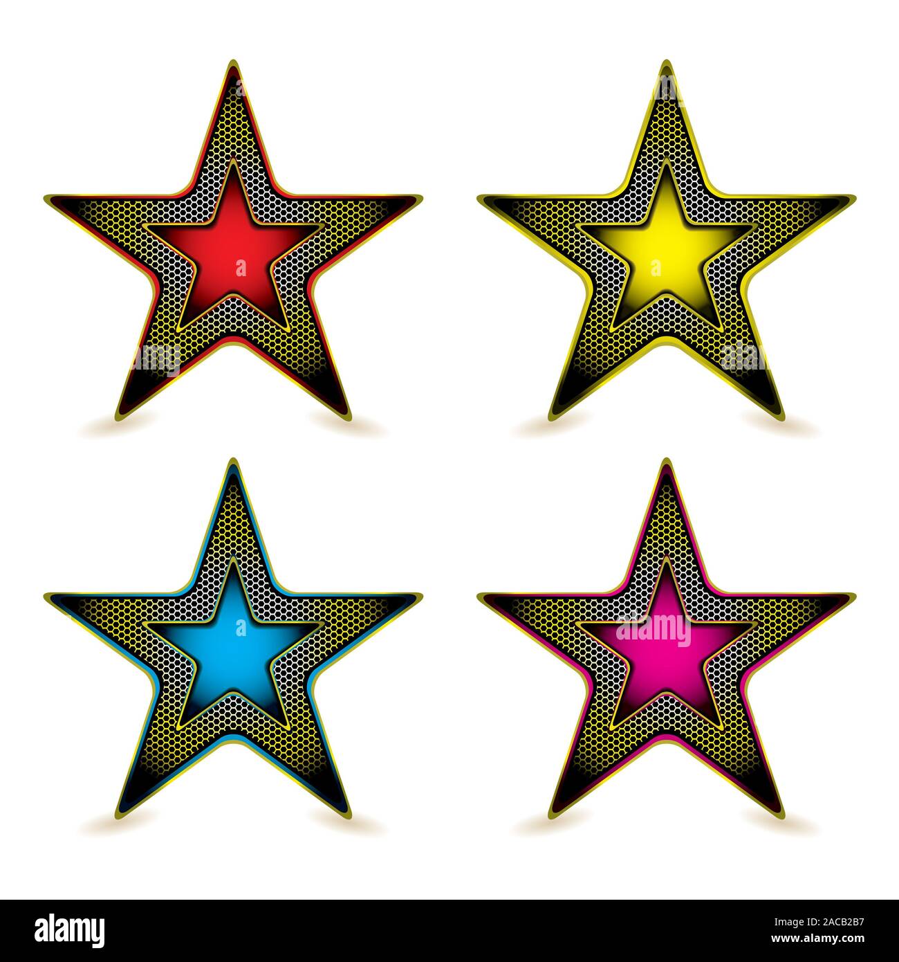 Hexagon shape badge star hi-res stock photography and images - Alamy