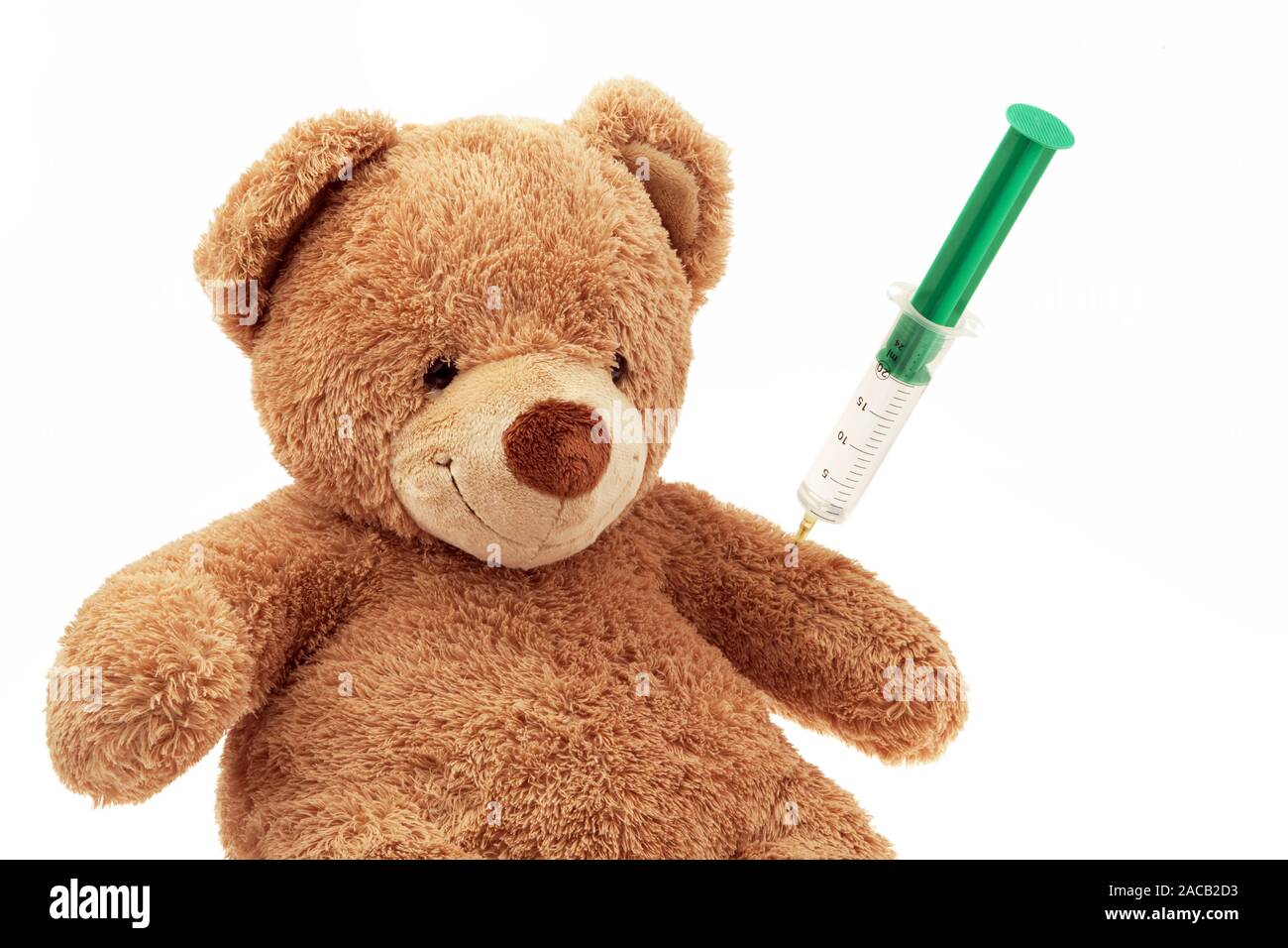Teddy bear with injection Stock Photo - Alamy