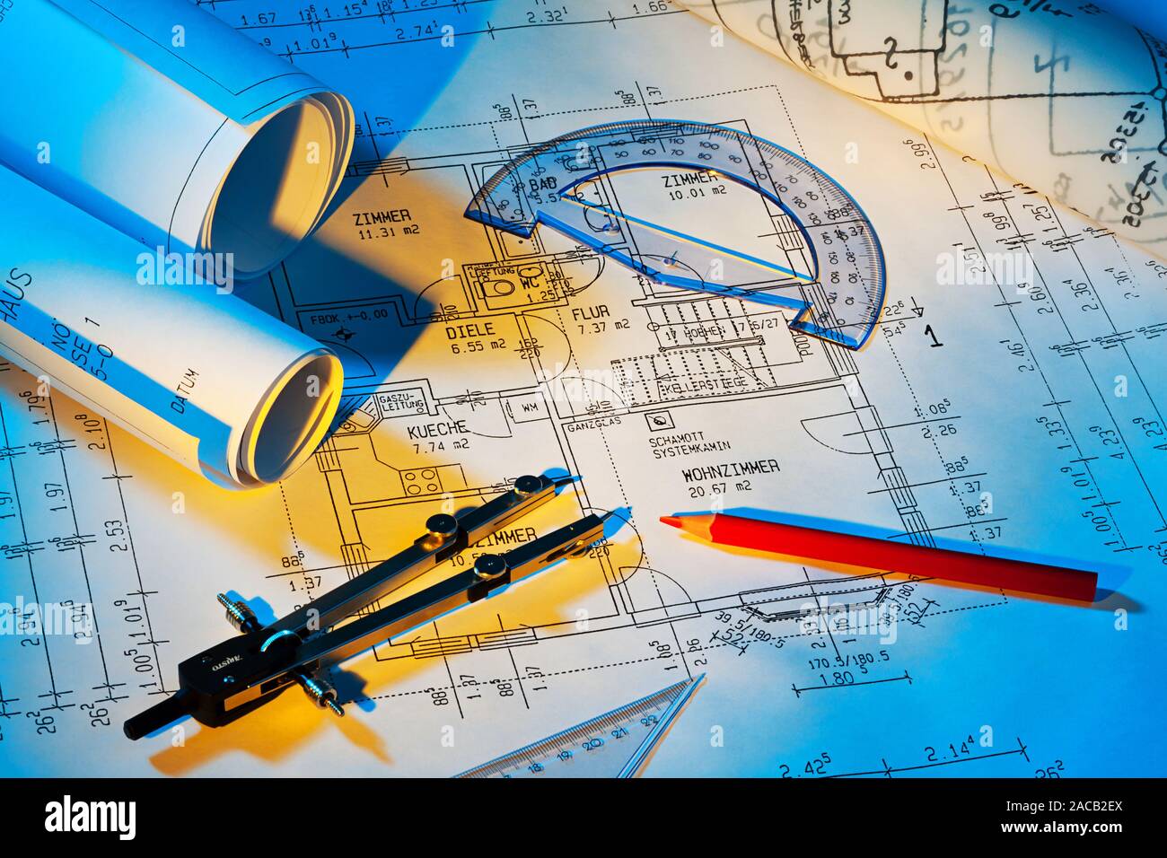 Construction plan of a residential building. house building Stock Photo ...