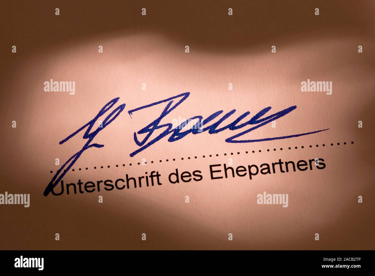 Signature of a spouse Stock Photo - Alamy