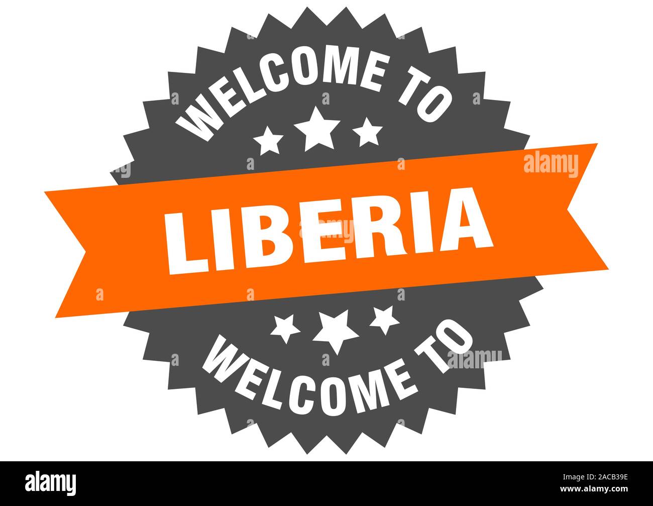 Liberia sign. welcome to Liberia orange sticker Stock Vector Image ...