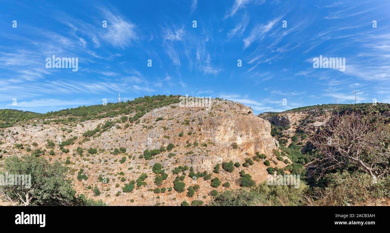 Landscape and rocks in the western galilee in northern Israel Stock ...