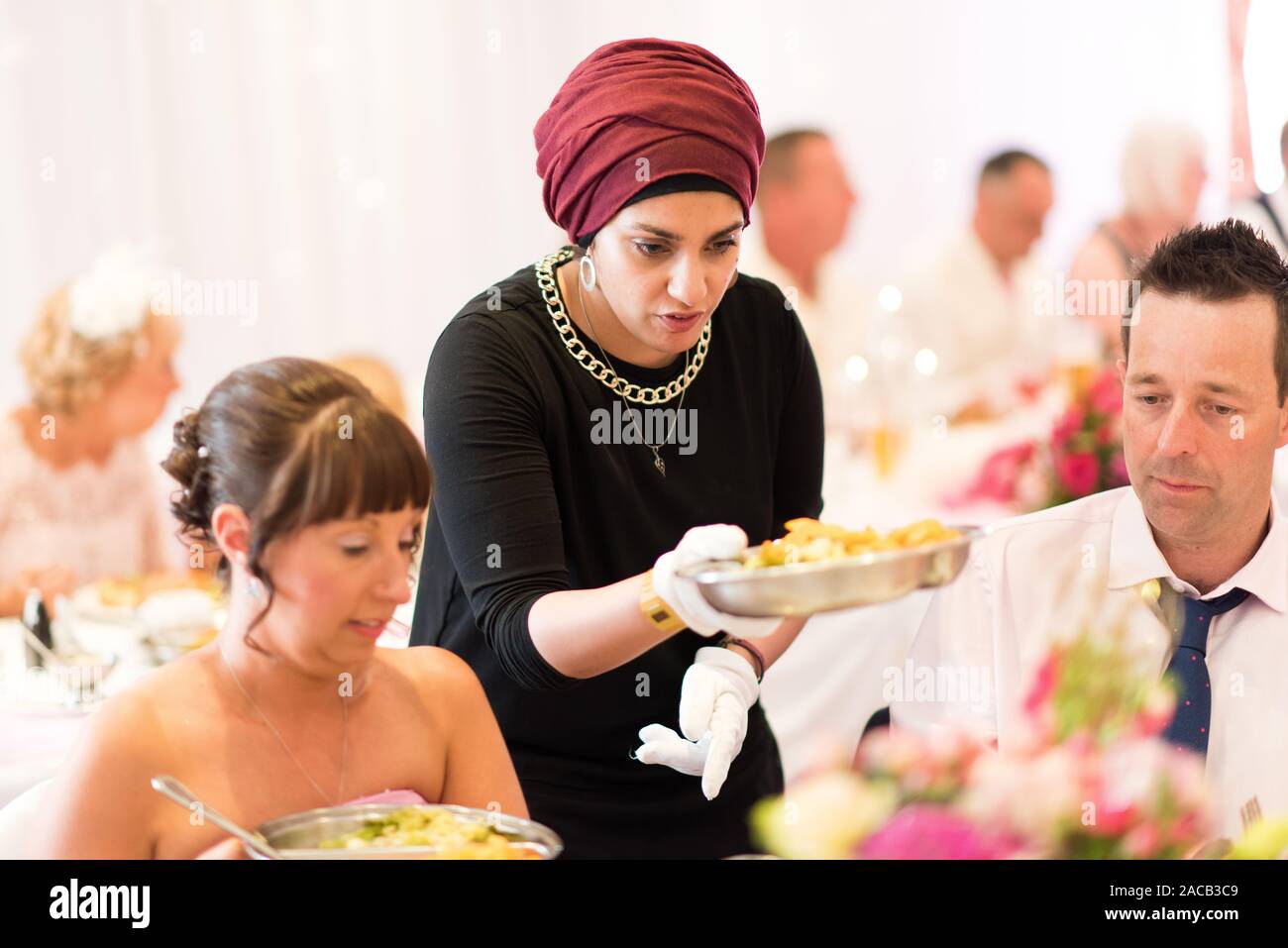 Wedding guests enjoy their Wedding breakfast at the Borough Arms hotel ...