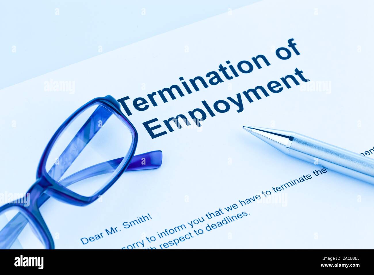 Termination by employer (English Stock Photo - Alamy