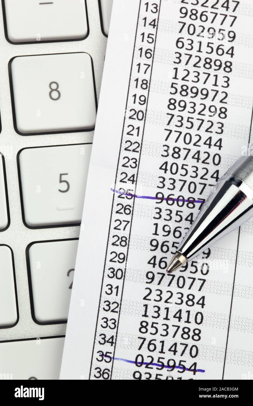 TAN List for online banking Stock Photo - Alamy