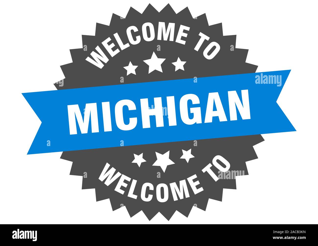 Michigan sign. welcome to Michigan blue sticker Stock Vector Image ...