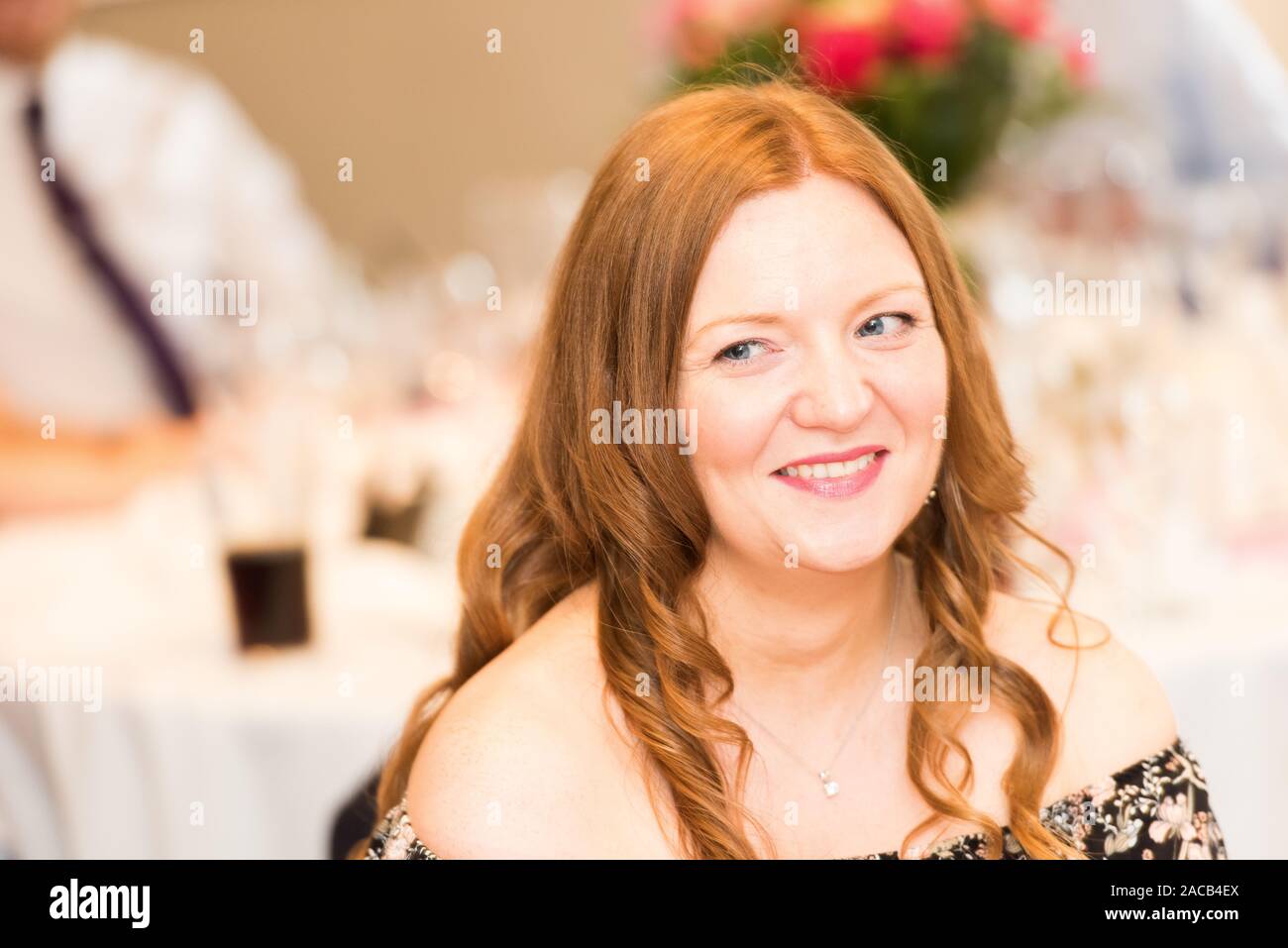 A stunning bride on her wedding day, happy and newlywed to her new life ...