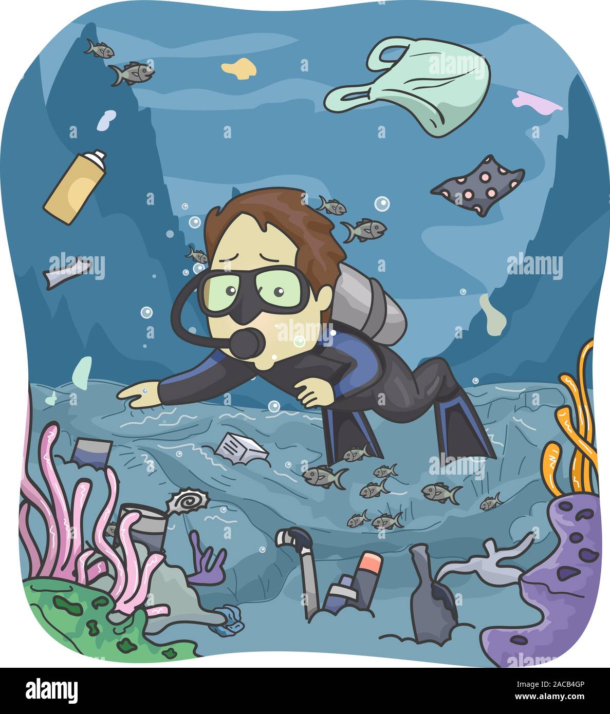 Deep Sea Diving Cartoon