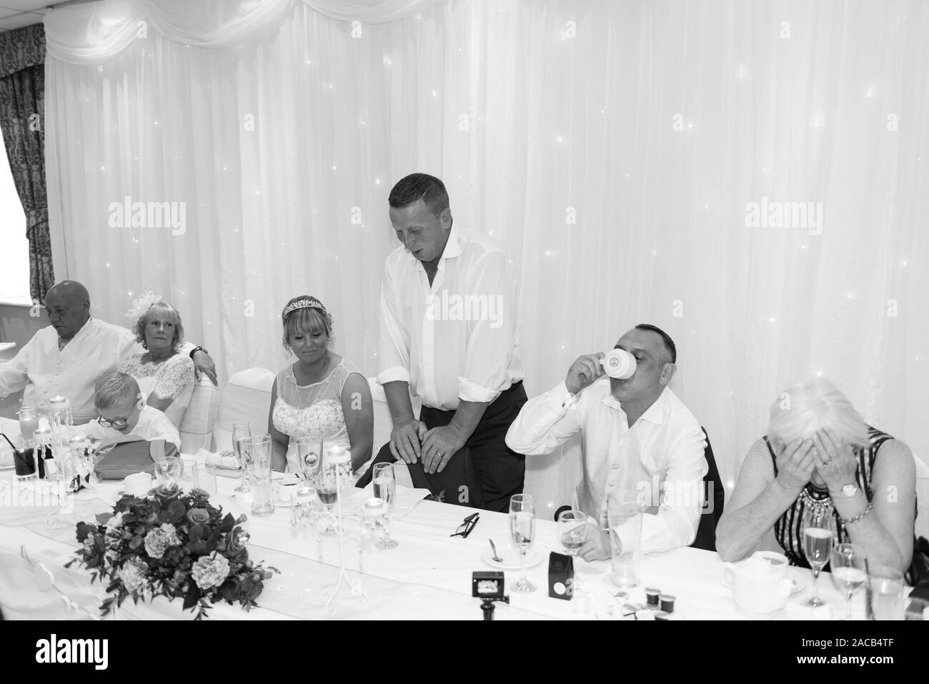 Wedding guests enjoy their Wedding breakfast at the Borough Arms hotel ...
