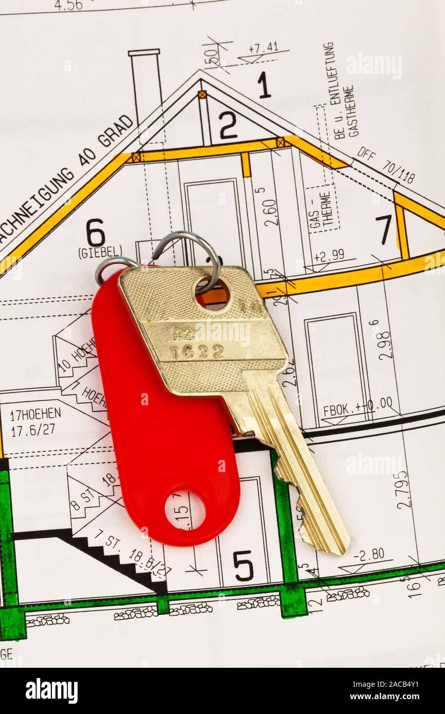 Key to apartment and building plan Stock Photo - Alamy