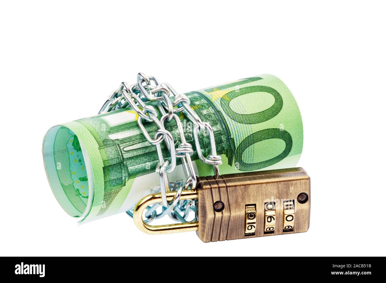 100 Euro note with chain Stock Photo - Alamy