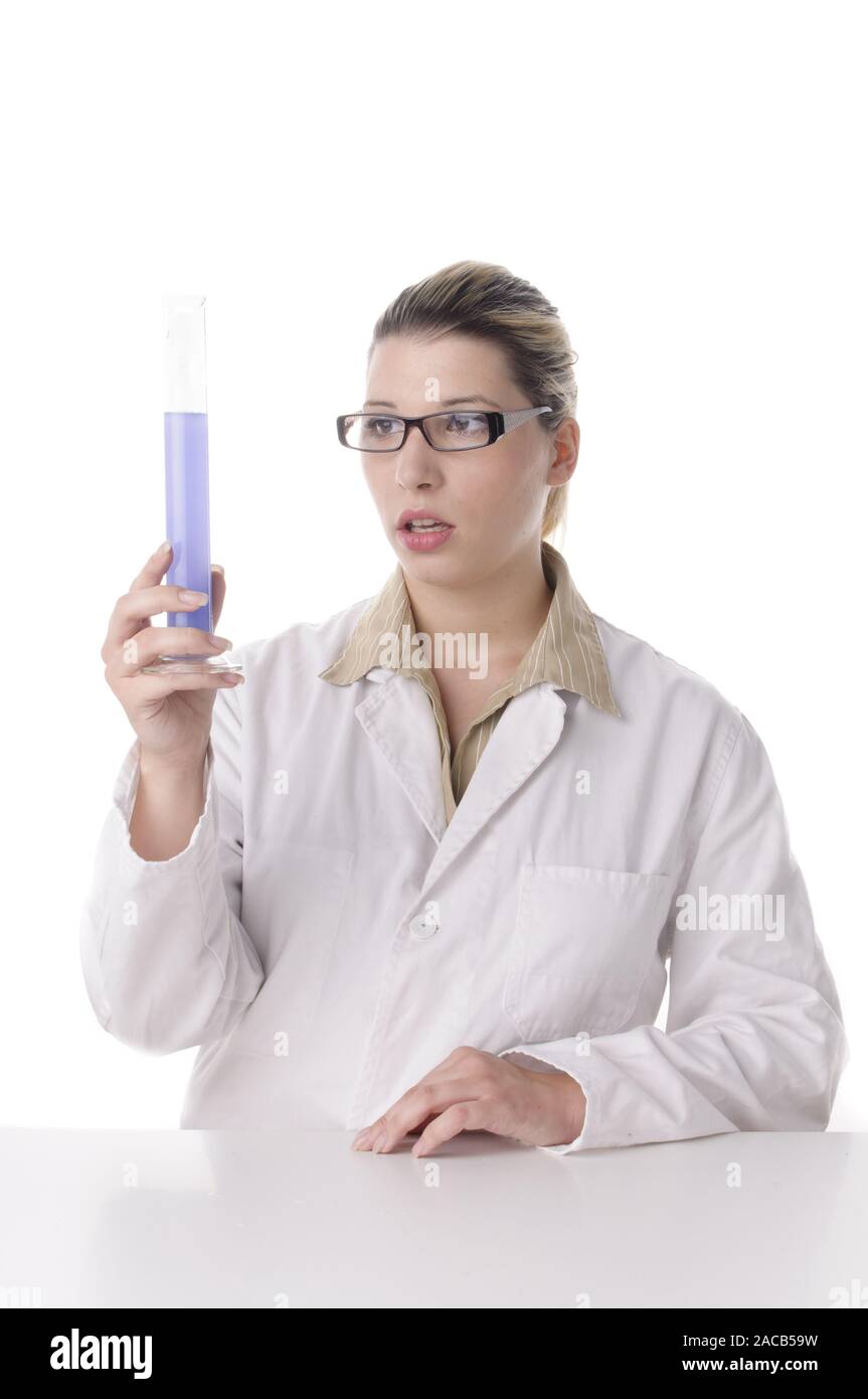 Young chemist looks surprised Stock Photo - Alamy