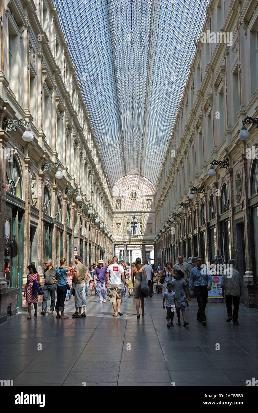 Shopping arcade Galeries Royales Saint-Hubert, Brussels, Belgium Stock ...