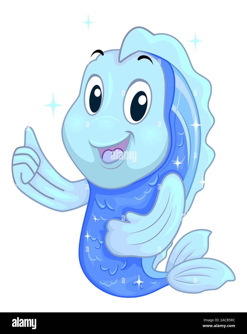 Illustration of a Healthy Fish Mascot Showing Okay Sign Stock Photo - Alamy