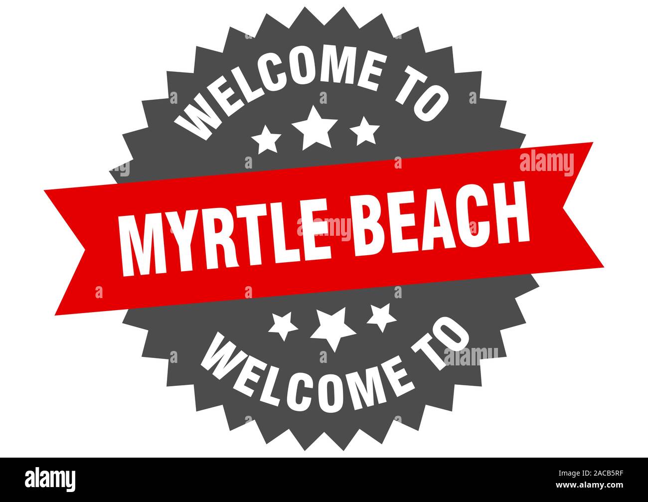 Myrtle Beach sign. welcome to Myrtle Beach red sticker Stock Vector ...
