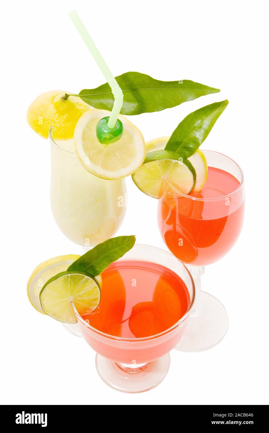 Refreshing fruit cocktail drink Cut Out Stock Images & Pictures - Alamy