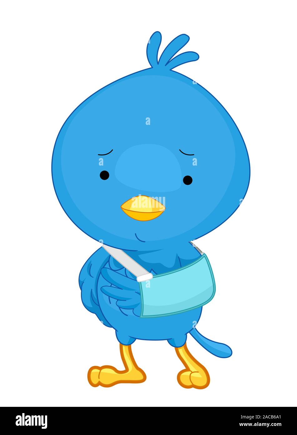 Illustration of a Sick Bird with a Broken Wing and Wearing an Arm Sling ...