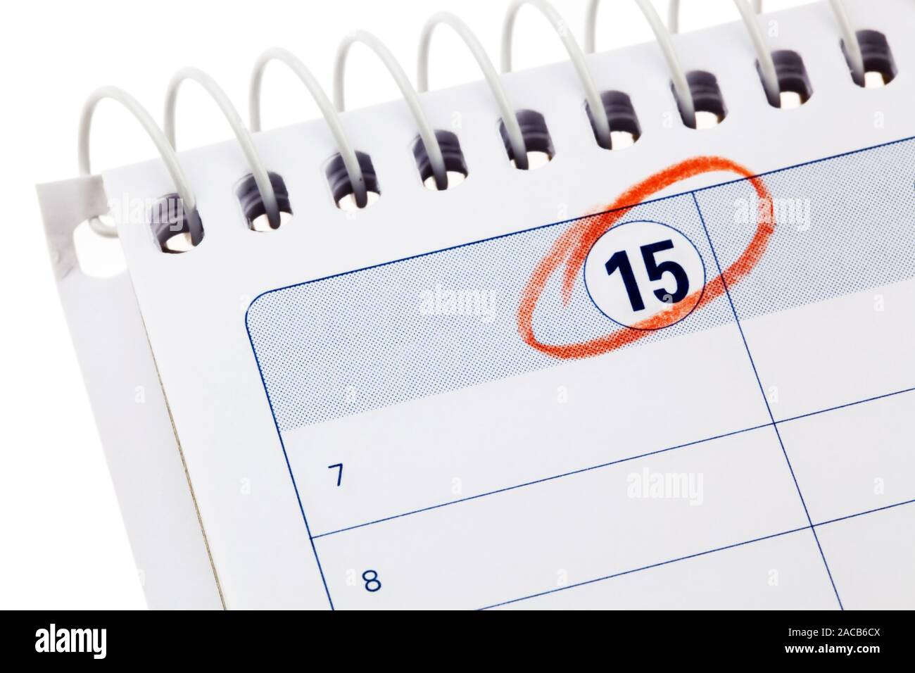 15th of a month in the calendar Stock Photo - Alamy