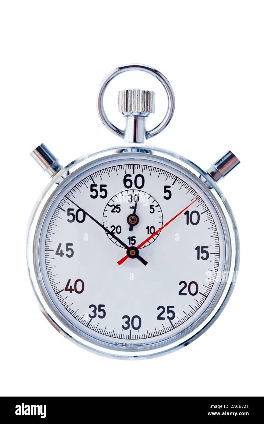 Stopwatch on a white background Stock Photo - Alamy