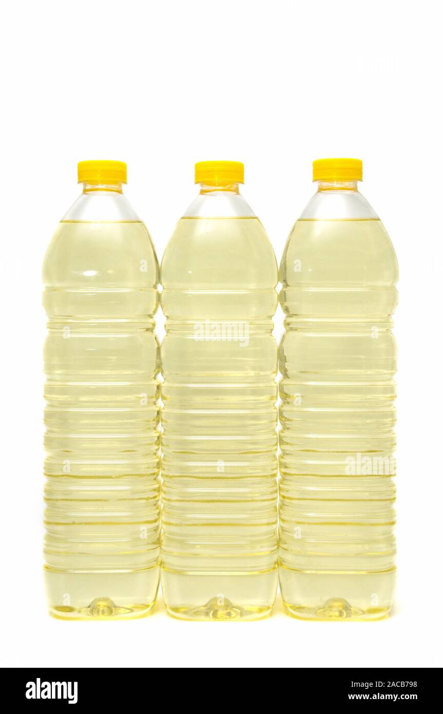 Bottles vegetable oil Cut Out Stock Images & Pictures - Alamy
