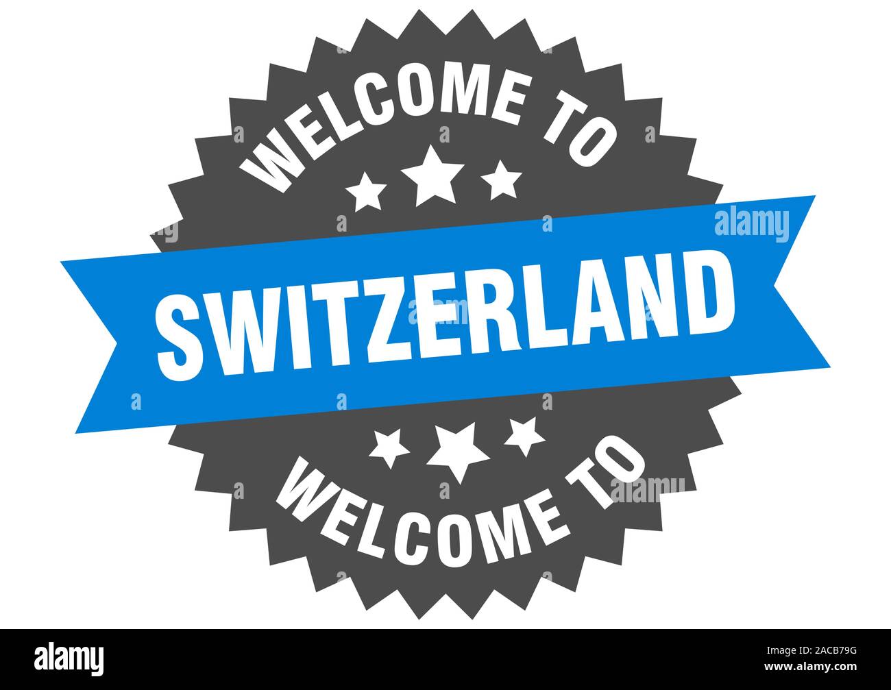 Switzerland sign. welcome to Switzerland blue sticker Stock Vector ...