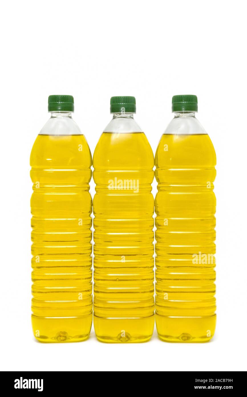 Bottles vegetable oil Cut Out Stock Images & Pictures - Alamy