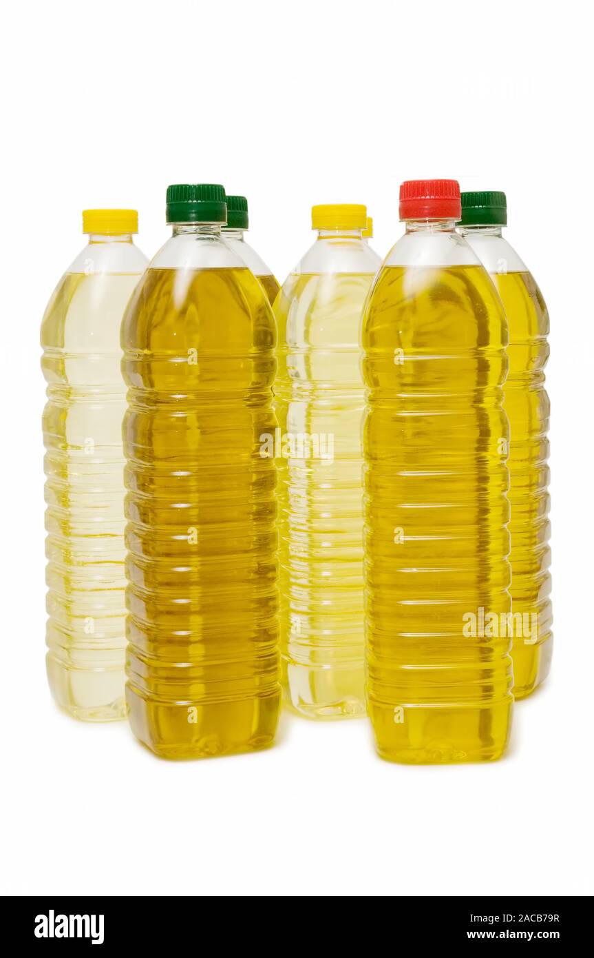Bottles vegetable oil Cut Out Stock Images & Pictures - Alamy