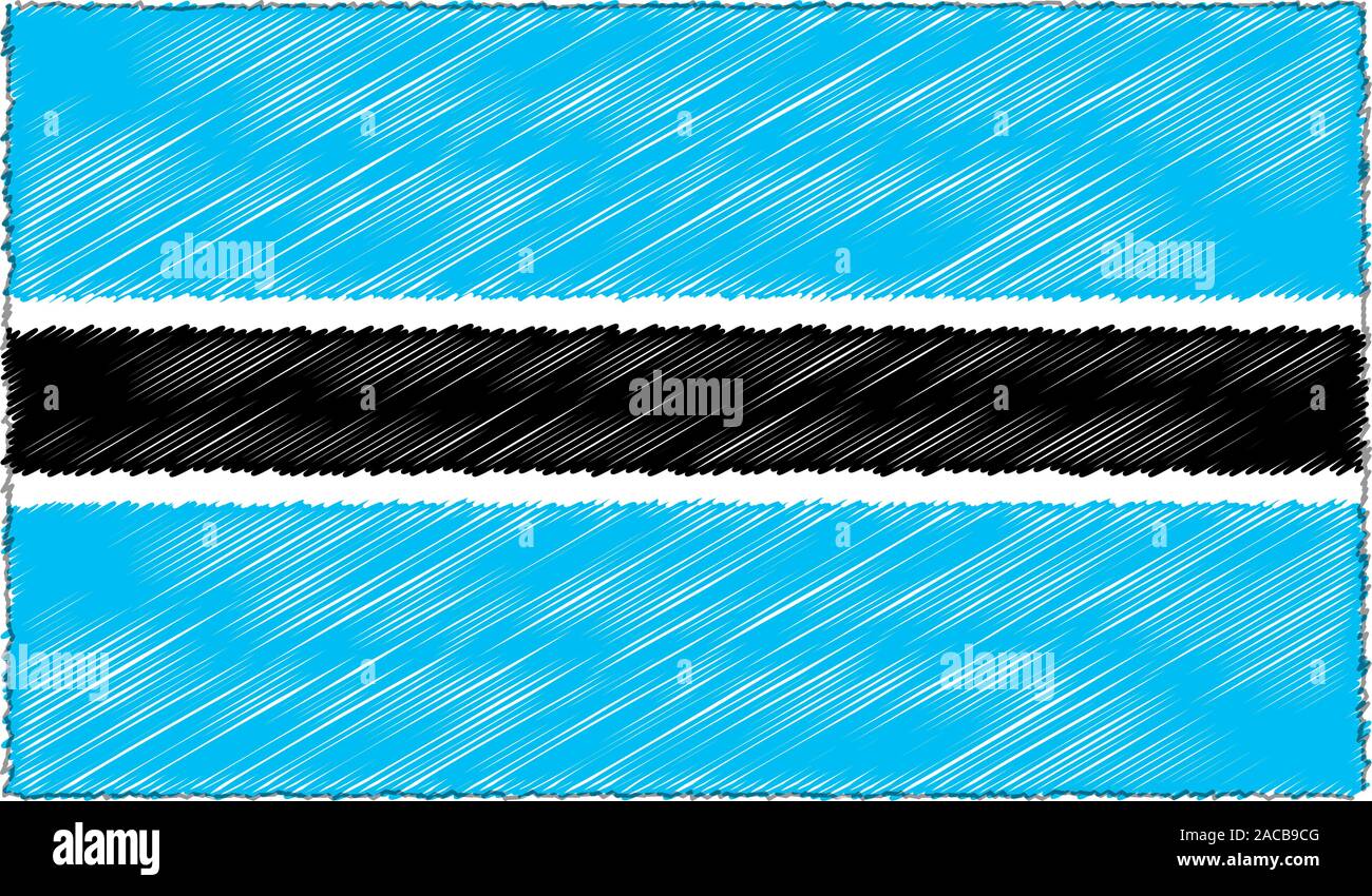 Vector Drawing of Sketch Style Botswana Flag Stock Vector Image & Art ...