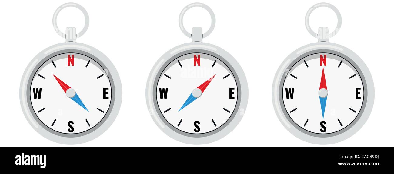 Compass flat vector set isolated on white background Stock Vector Image ...