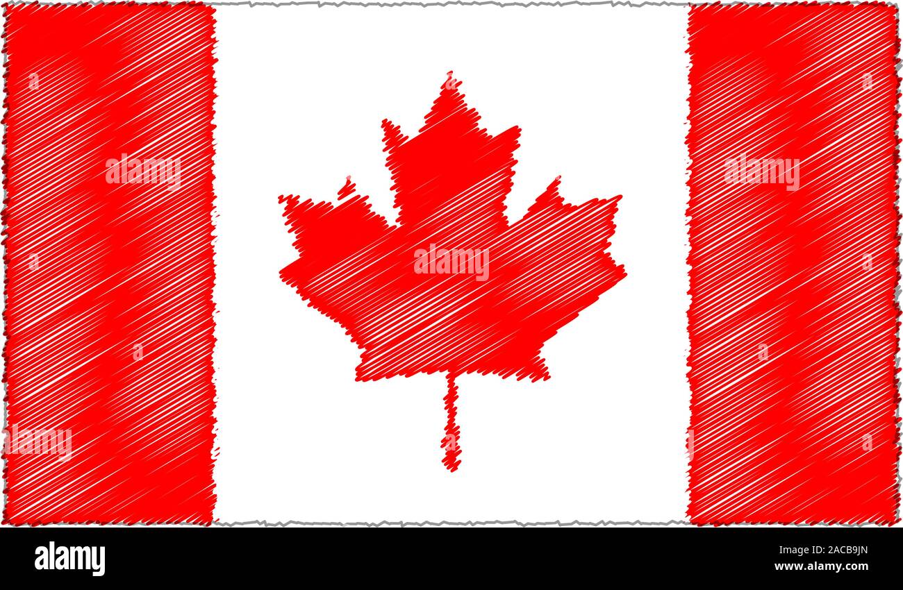 Vector Drawing of Sketch Style Canada Flag Stock Vector Image & Art - Alamy