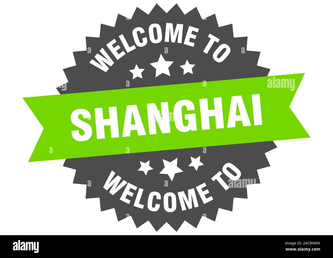 Shanghai sign. welcome to Shanghai green sticker Stock Vector Image ...