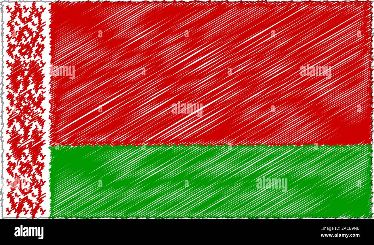 Vector Drawing of Sketch Style Belarus Flag Stock Vector Image & Art ...