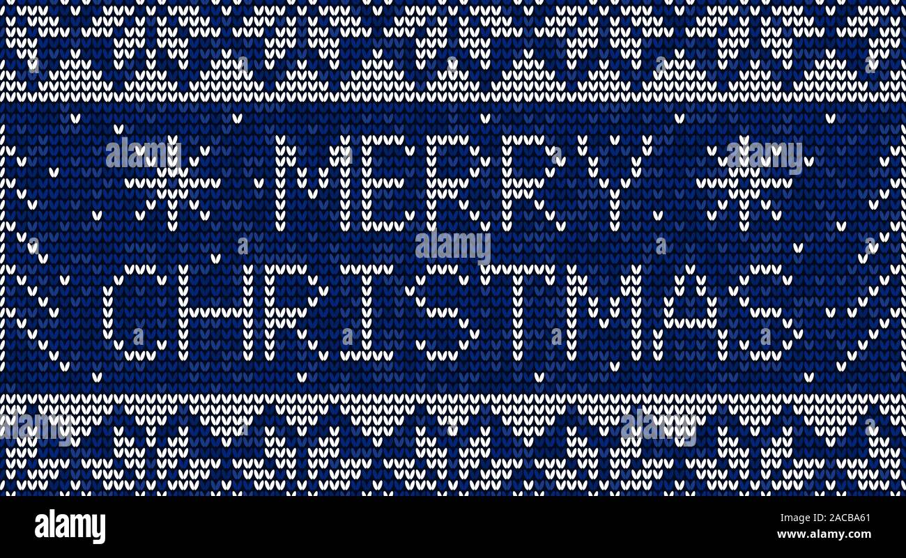 Blue and white christmas knitting seamless pattern background vector ...