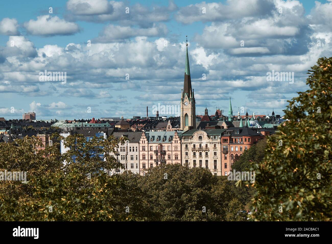 The Aerial View of Stockholm City, Sweden from Skansen Open-Air Museum ...