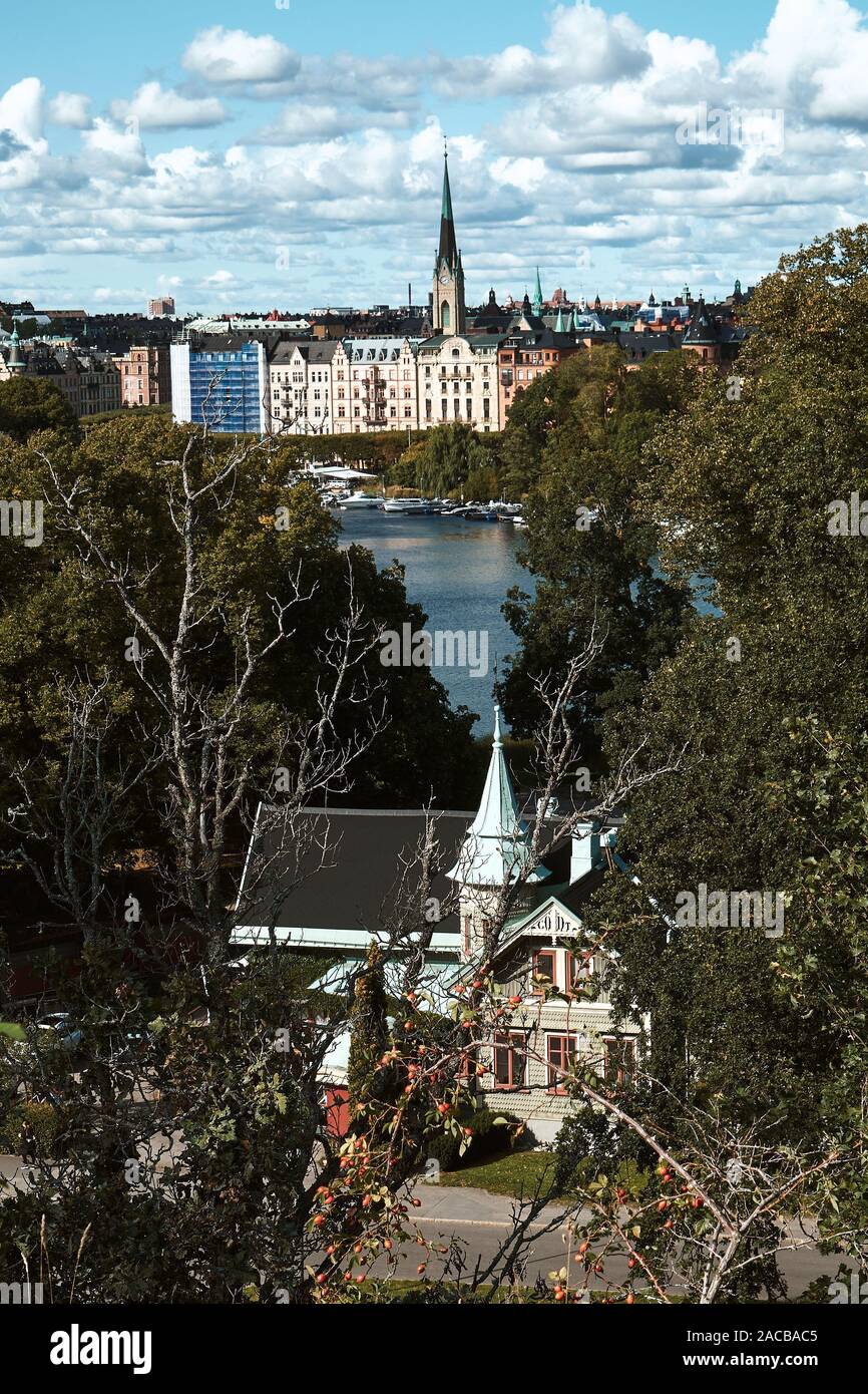 The Aerial View of Stockholm City, Sweden from Skansen Open-Air Museum ...