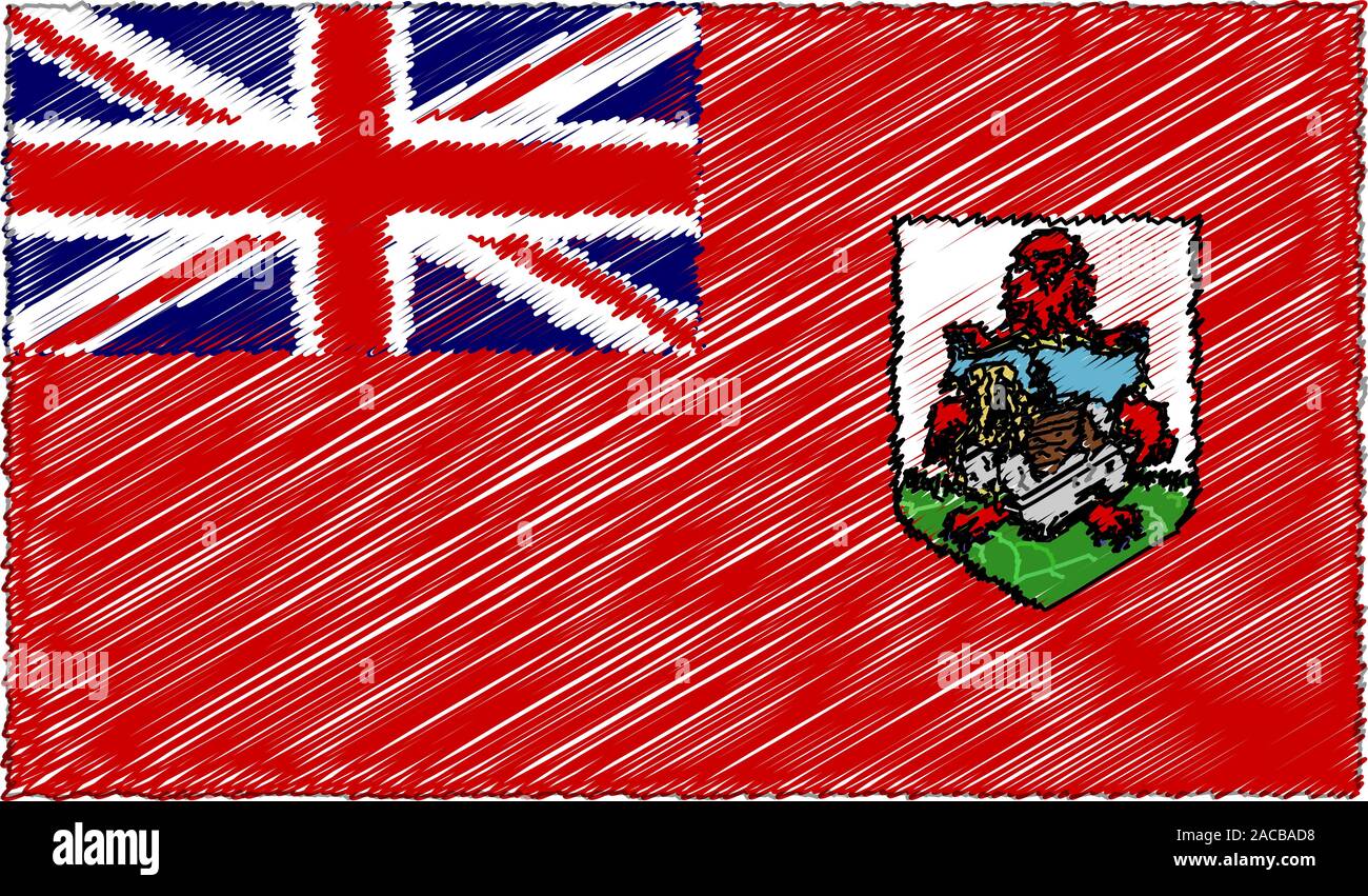 Vector Drawing of Sketch Style Bermuda Flag Stock Vector Image & Art ...