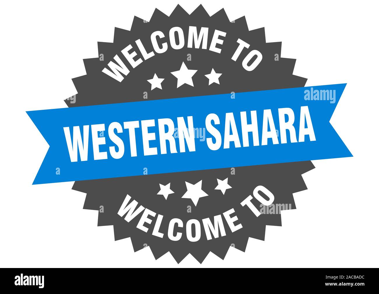 Western Sahara sign. welcome to Western Sahara blue sticker Stock ...