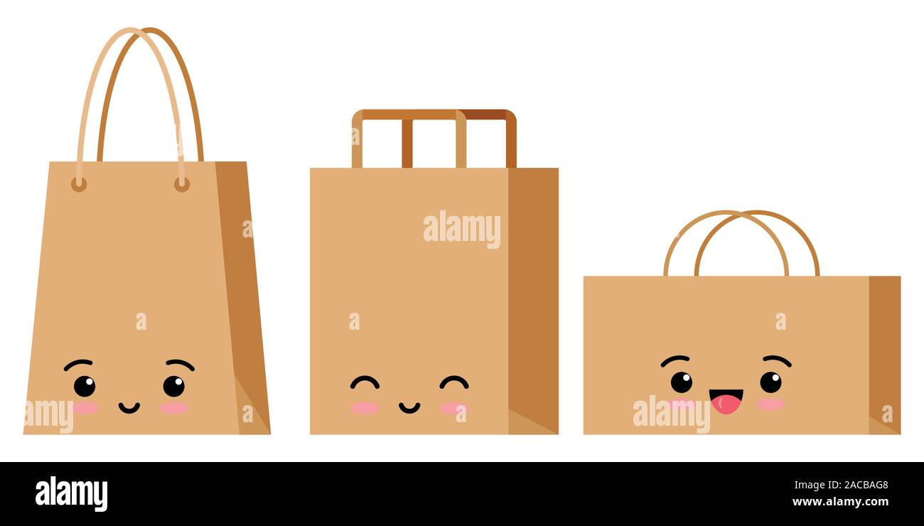 Emoji character packaging for goods set isolated on white background ...