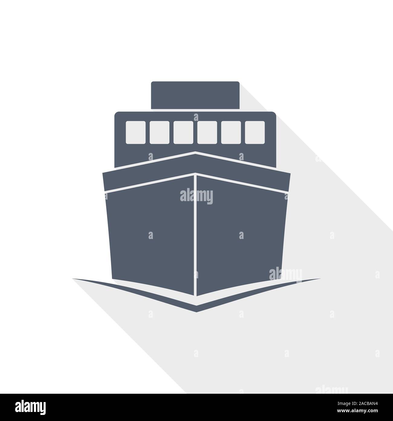ship vector icon, boat, travel, marine concept flat design illustration ...