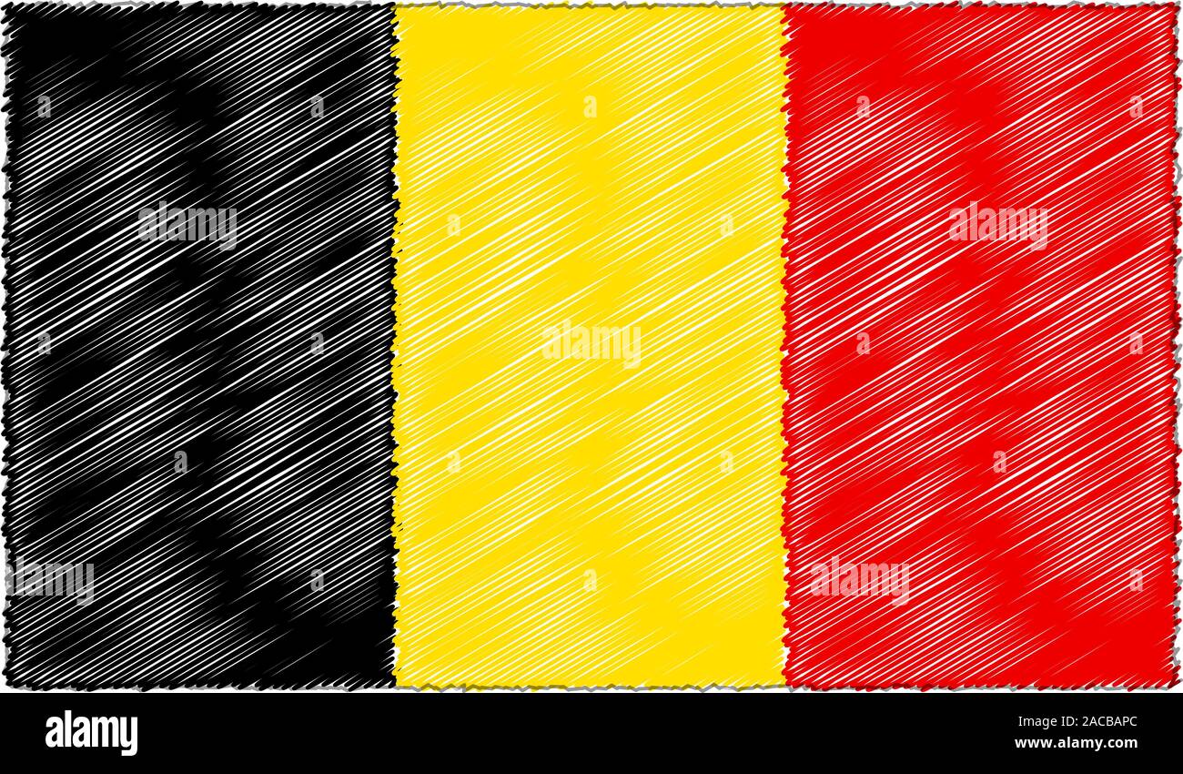 Vector Drawing of Sketch Style Belgium Flag Stock Vector Image & Art ...