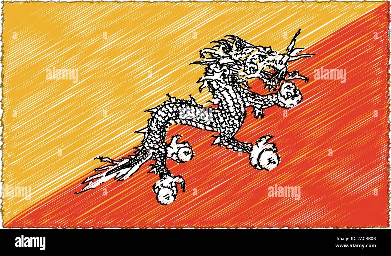 Flag bhutan vector vectors hi-res stock photography and images - Alamy