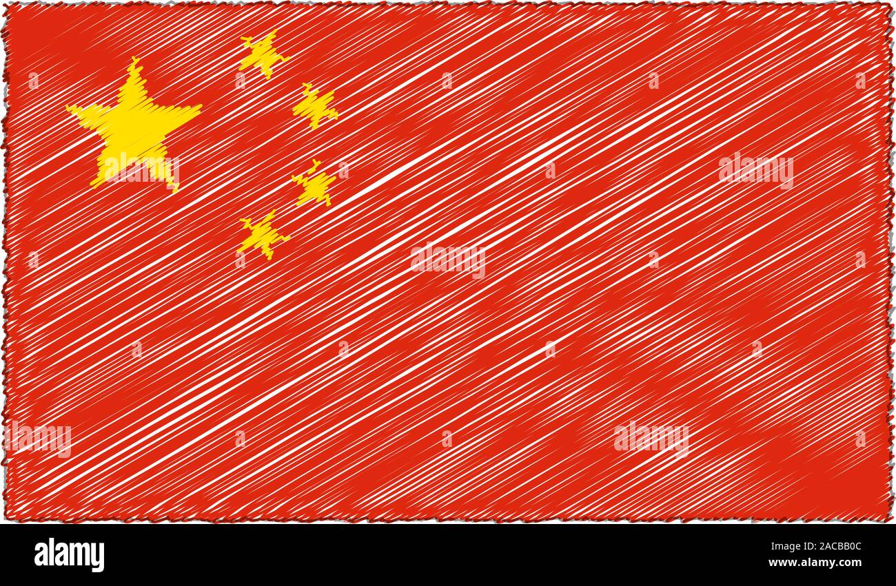 Vector Drawing of Sketch Style China Flag Stock Vector Image & Art - Alamy