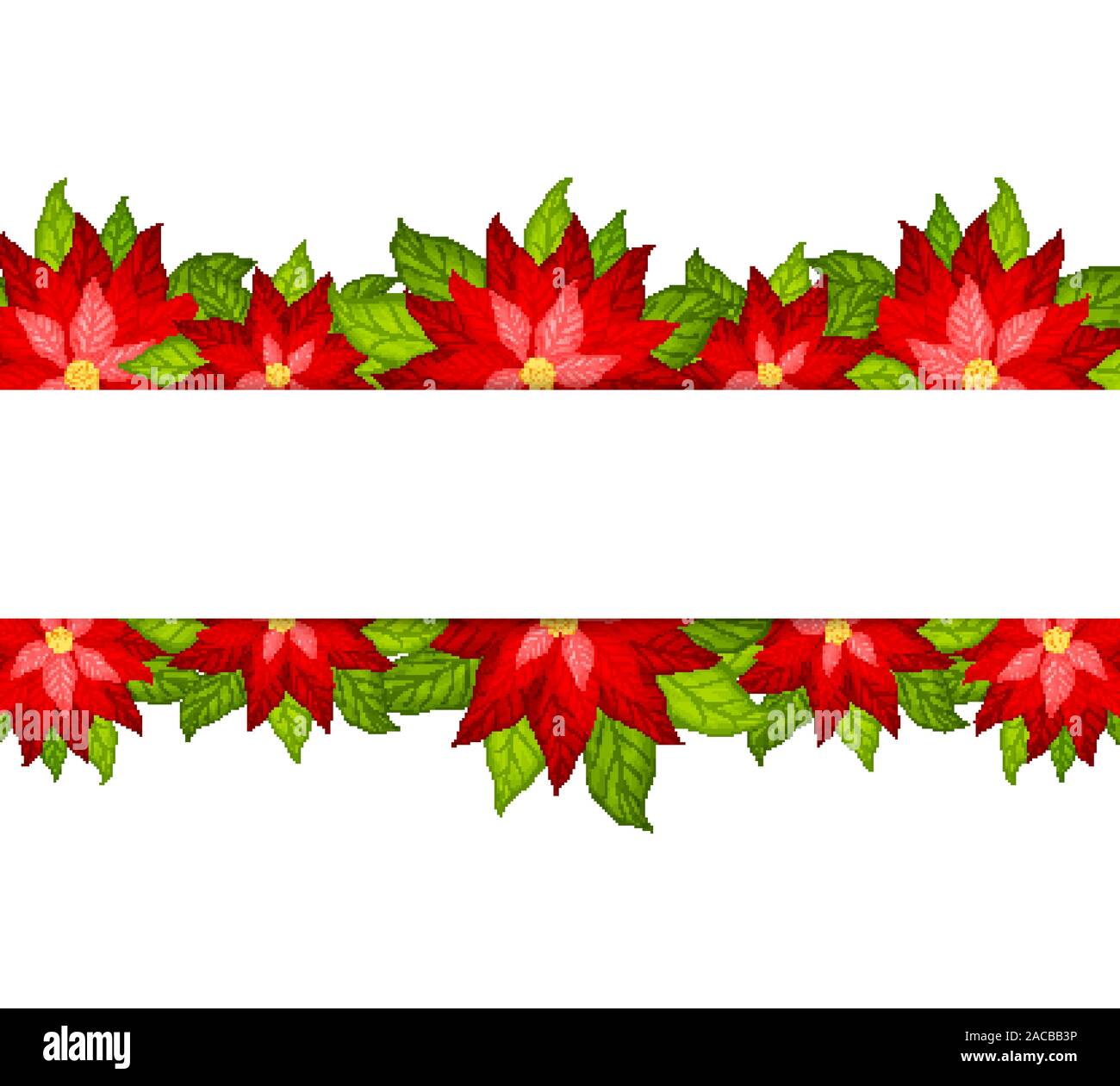 Christmas background with poinsettia border vector Stock Vector Image ...