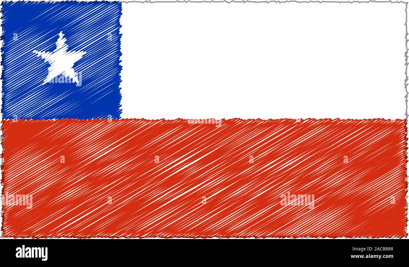 Vector Drawing of Sketch Style Chile Flag Stock Vector Image & Art - Alamy