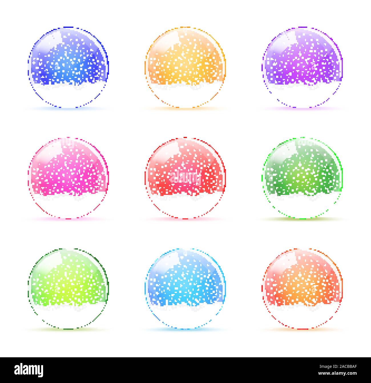 Set of colorful snow globes vector Stock Vector Image & Art - Alamy