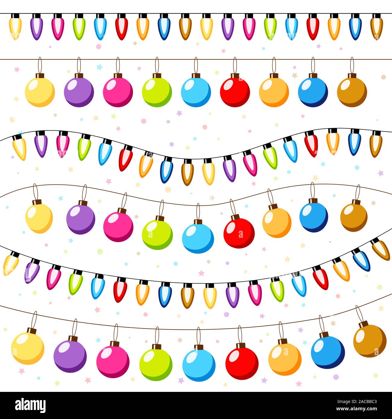 Christmas light bulbs garlands background vector Stock Vector Image ...