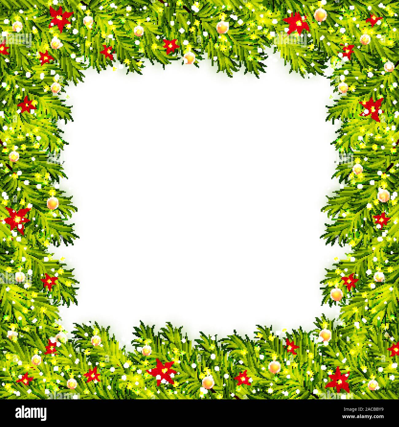 Christmas tree branches frame vector Stock Vector Image & Art - Alamy