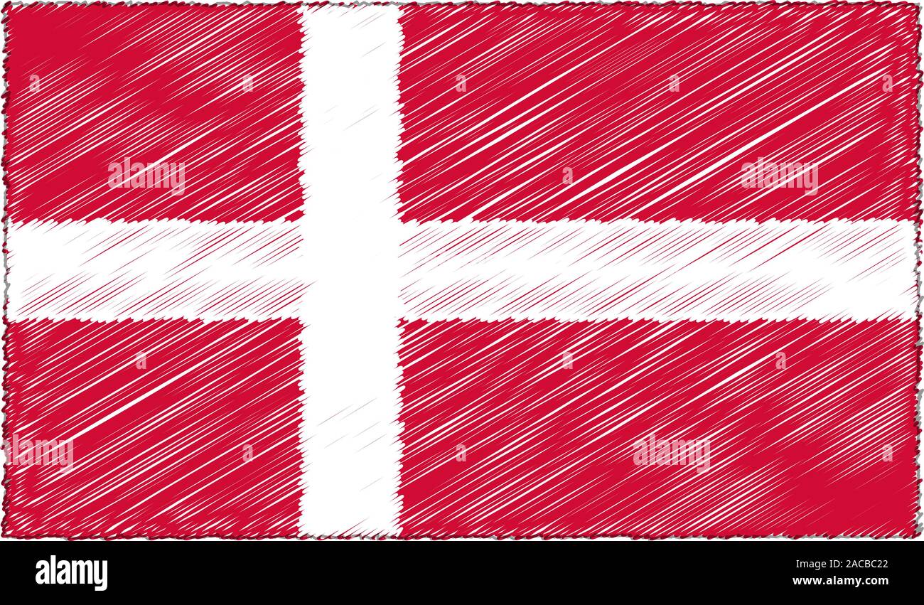 Vector Drawing of Sketch Style Denmark Flag Stock Vector Image & Art ...