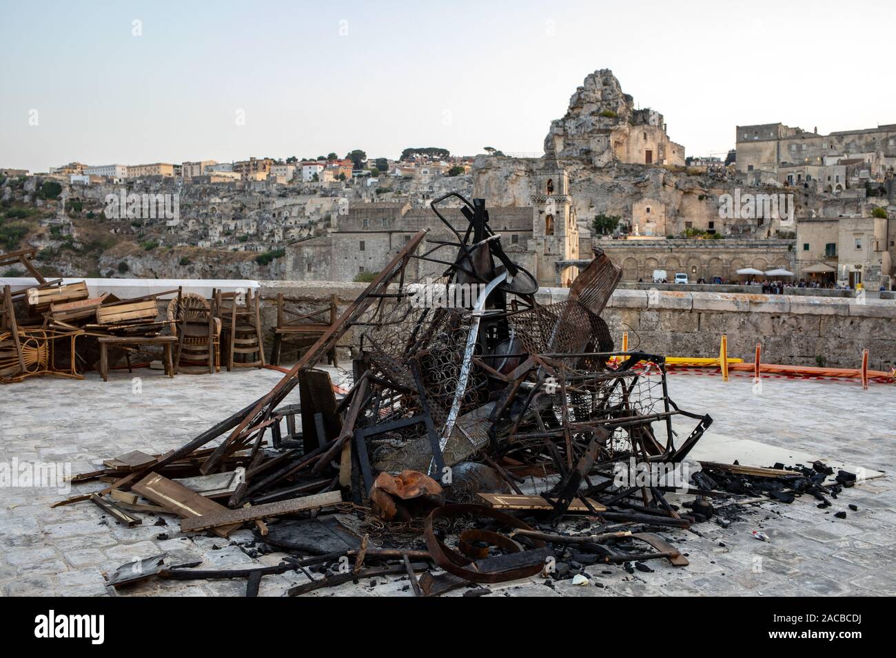 Matera, Italy - September 17, 2019: Bond 25, Scenography elements used ...