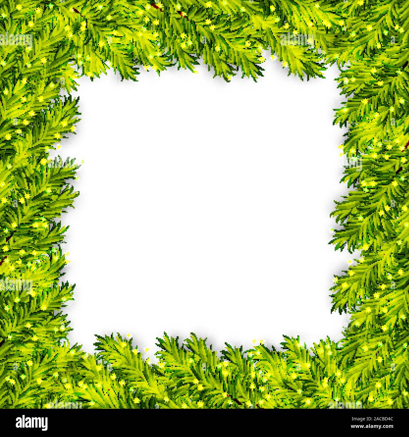 Christmas tree branches frame vector background Stock Vector Image ...